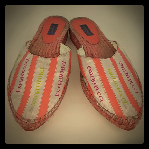 Emilio Pucci | Shoes | Pucci Striped Espadrille Slides | Poshmark
